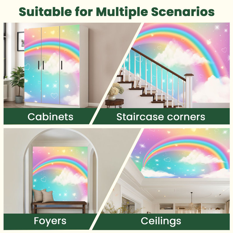 Lark Manor™ Peel and Stick Canvas Wallpaper Wall Mural Holographic ...